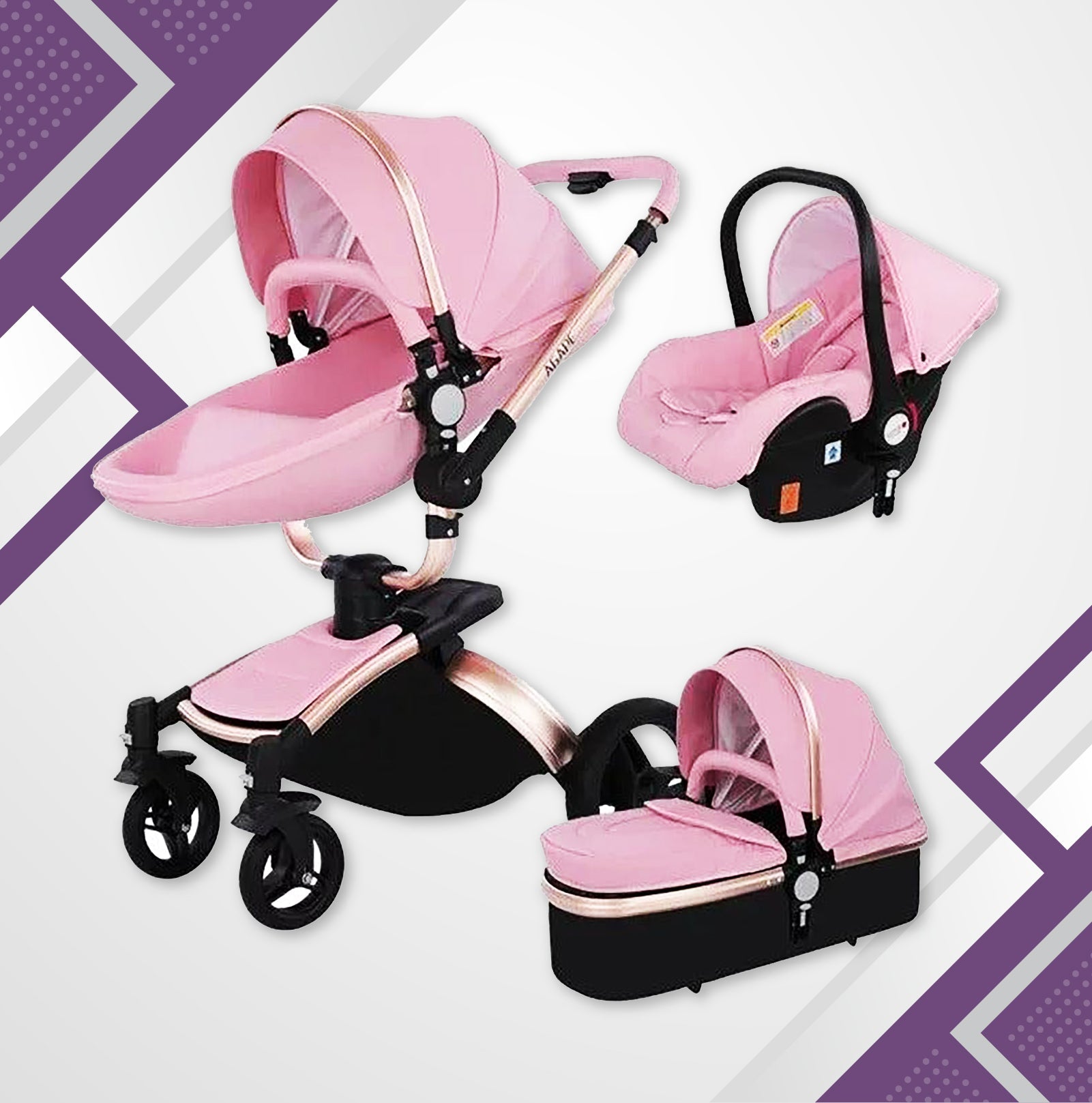 Luxury 360 Rotating 3-in-1 Baby Stroller Travel System – Maternity Miracles